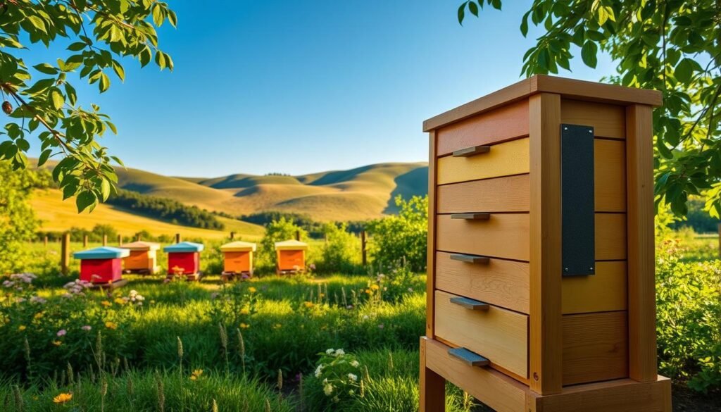 Noise-reducing hive stands for Professional Beekeepers