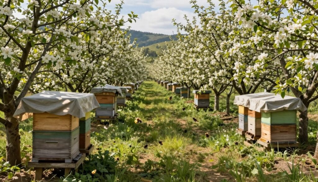 Shade Strategies for Staging Hives in Orchards
